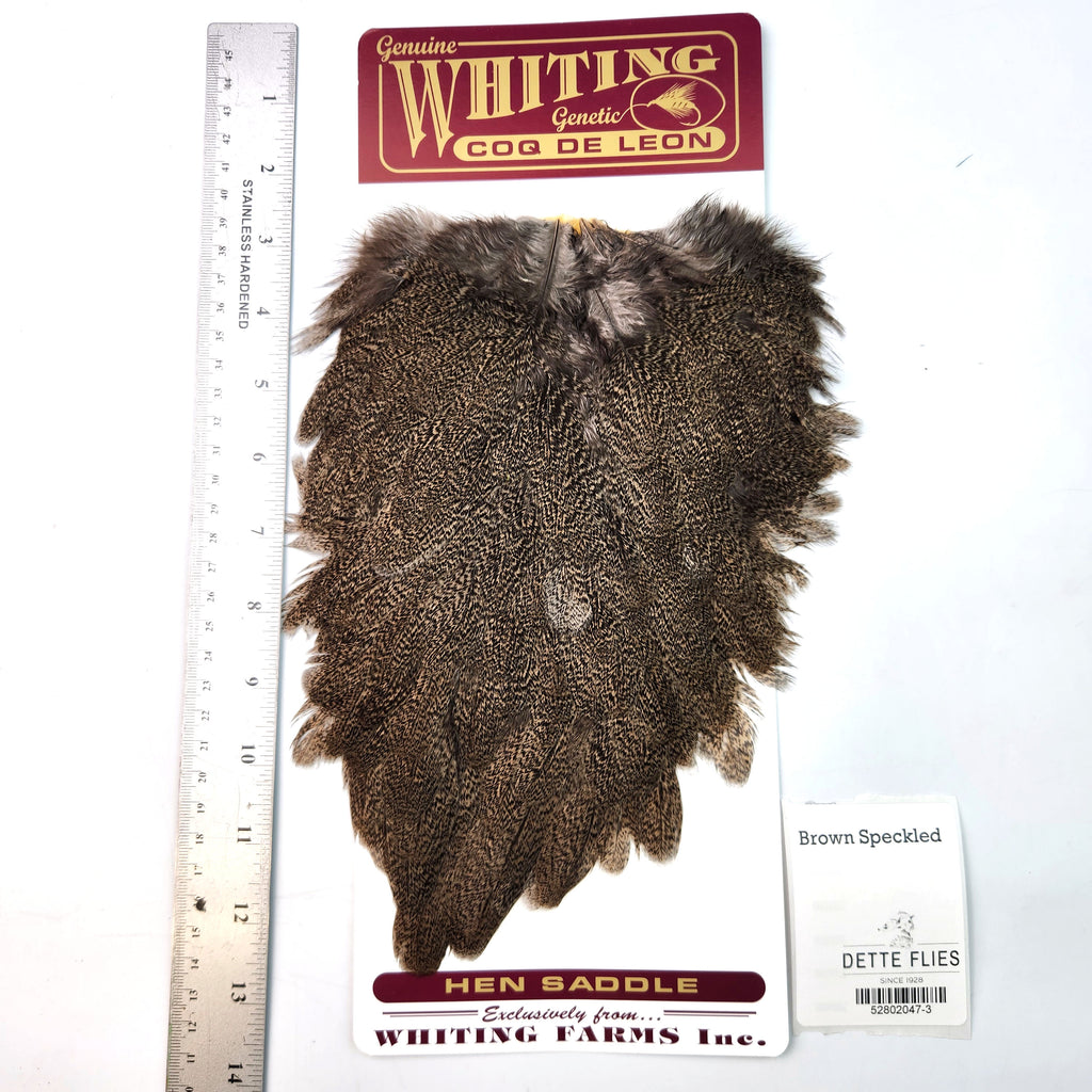 Brown Speckled - Whiting Coq de Leon Hen Saddle (#3) – Dette Flies