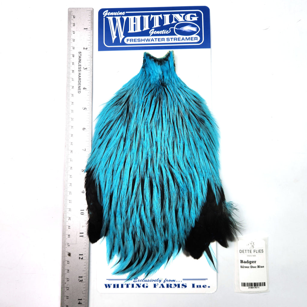 Badger dyed Silver Doctor Blue - Whiting Freshwater Streamer Rooster C ...