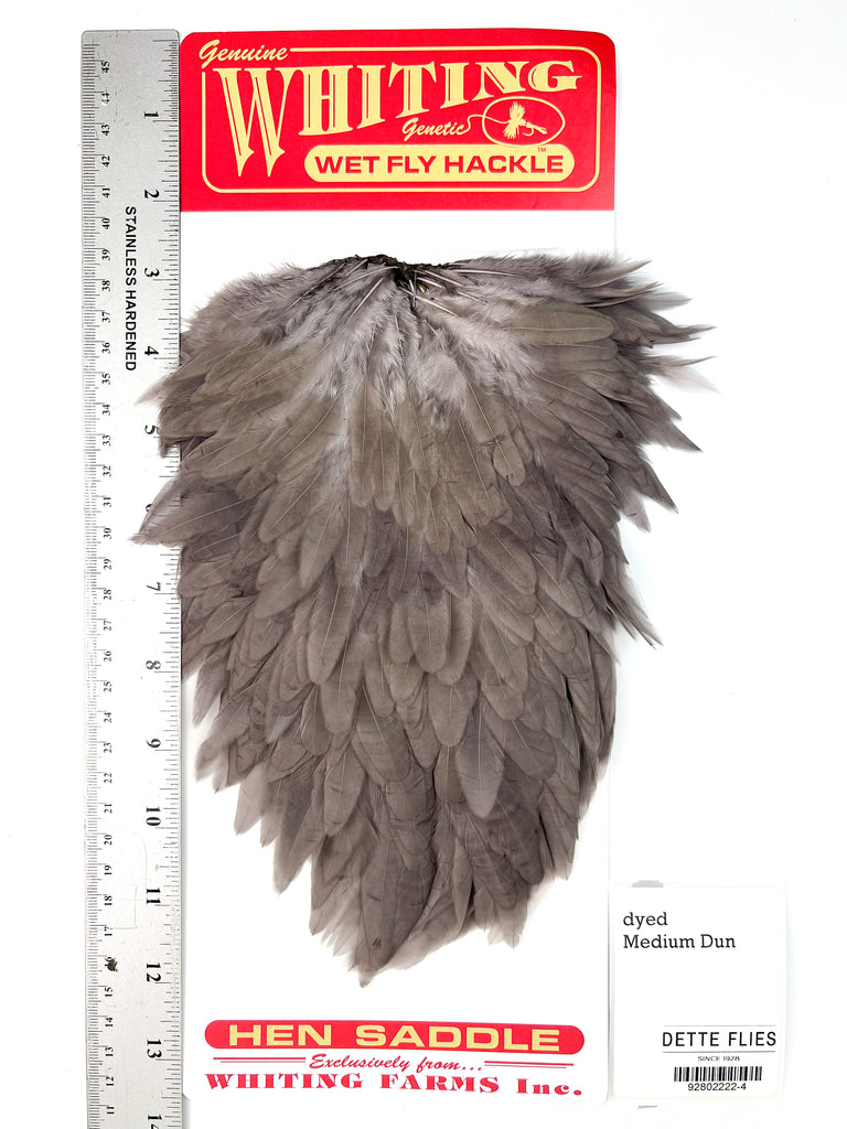 dyed Medium Dun - Whiting Line Hen Saddle (#4) – Dette Flies