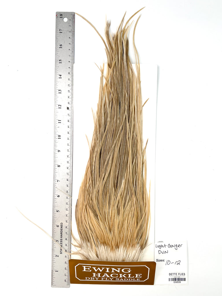 Light Ginger Dun - Ewing Dry Fly Rooster Saddle (539) – Dette Flies